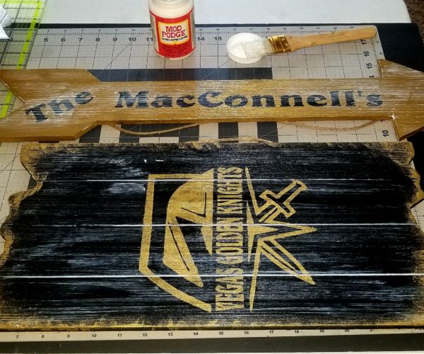 DIY Vegas Golden Knights Wood Sign