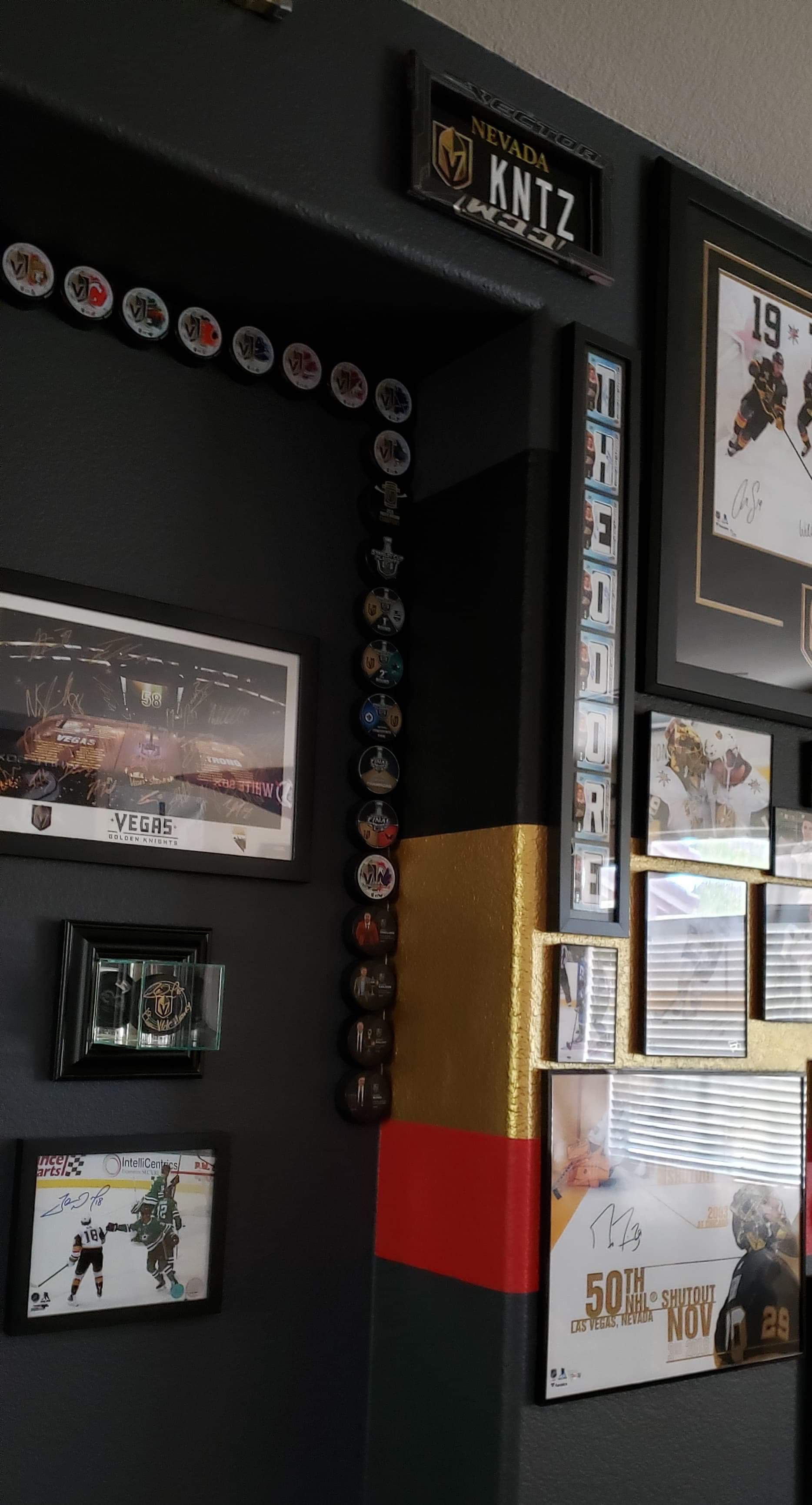 DIY Vegas Golden Knights Memorabilia Display Wall