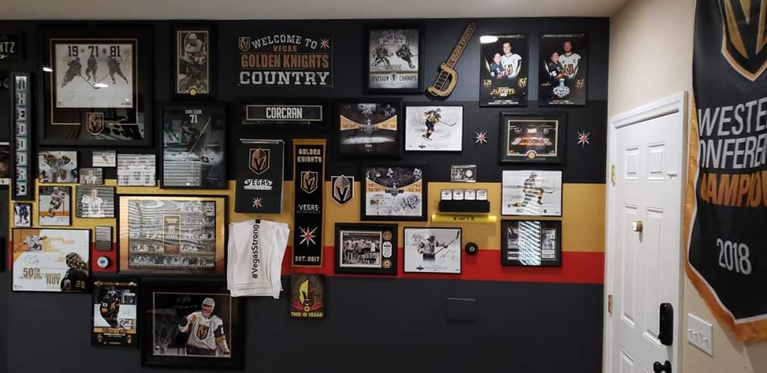 DIY Vegas Golden Knights Memorabilia Display Wall