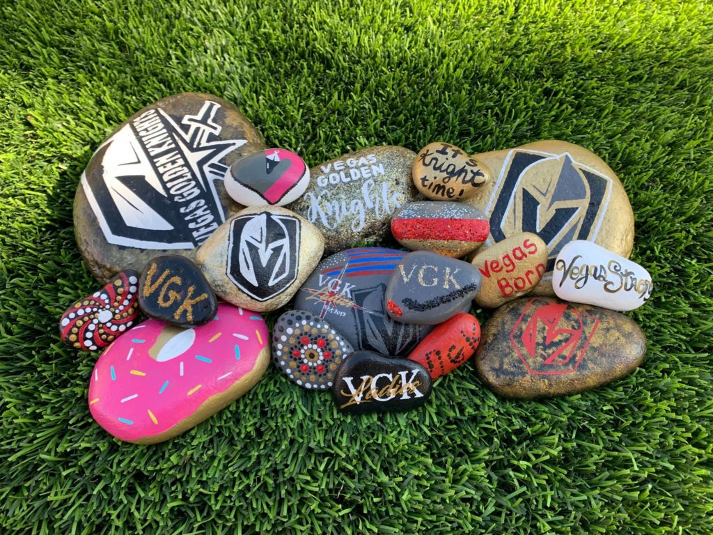 PAINTING IT FORWARD – Vegas Golden Knights Inspired Painted Rocks